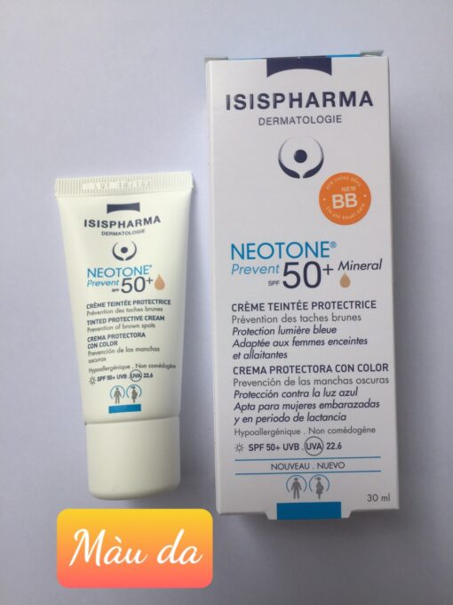 Kem chống nắng vật lý, che khuyết điểm Neotone Prevent SPF50 ISIS PHARMA (màu da): – Beauty Pharma